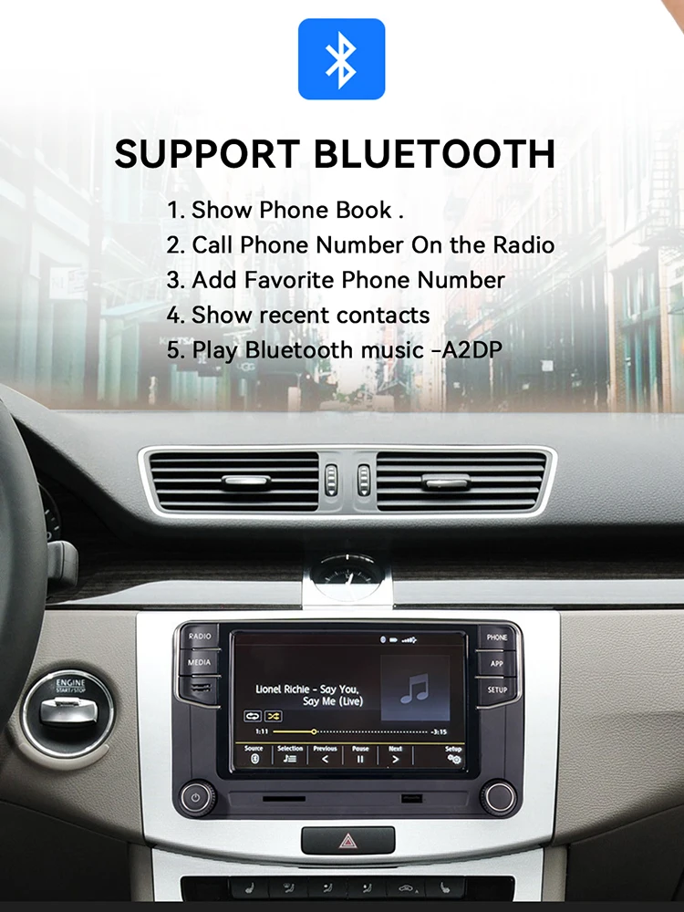 6.5 Inch Apple Carplay Mirrorlink Mib Vehicle Radio For Volkswagen Pq ...