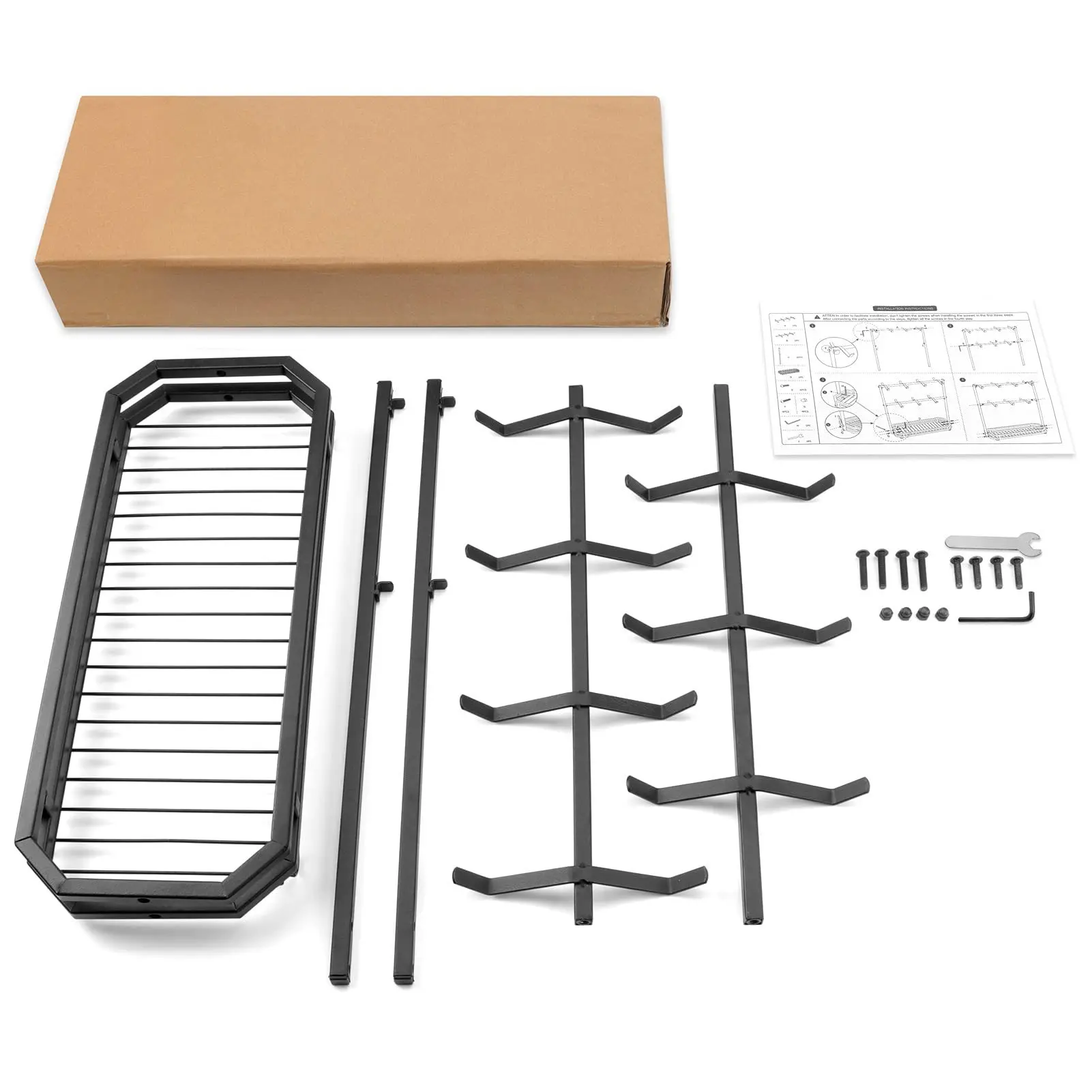 2-tier Stainless Glass Countertop Mug Display Storage Box Large Coffee ...