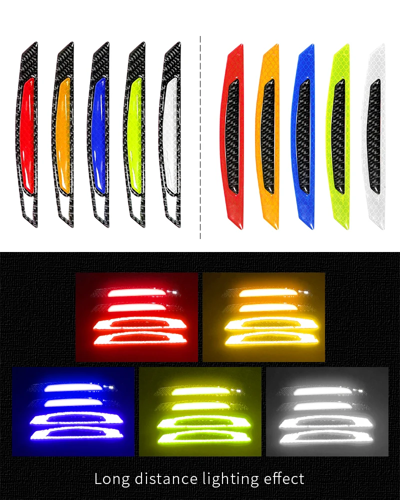 Custom 4pcs Car Decoration Sticker Car Mirror Anti-collision Reflective ...