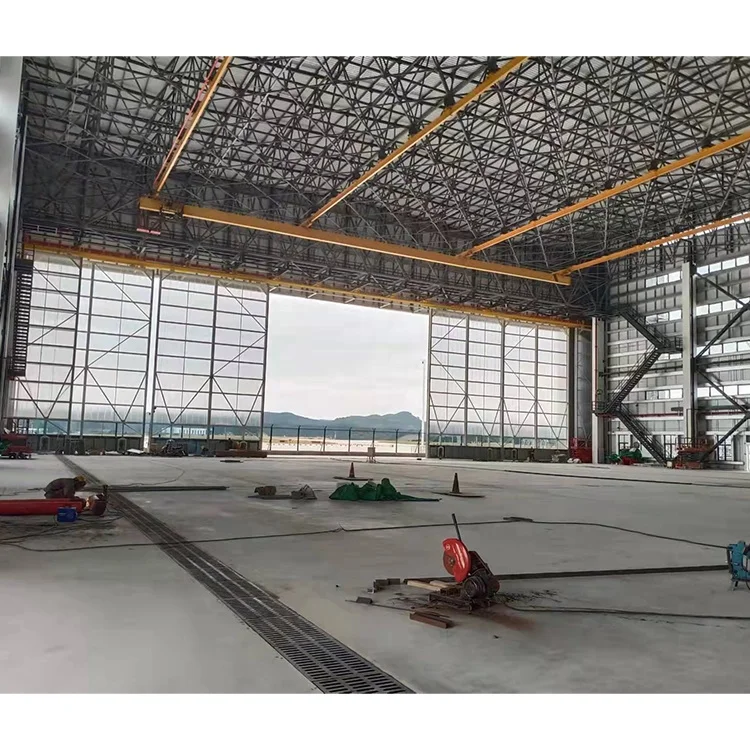 Large Span Carbon Steel Space Frame Aircraft Hangar for Factory ...