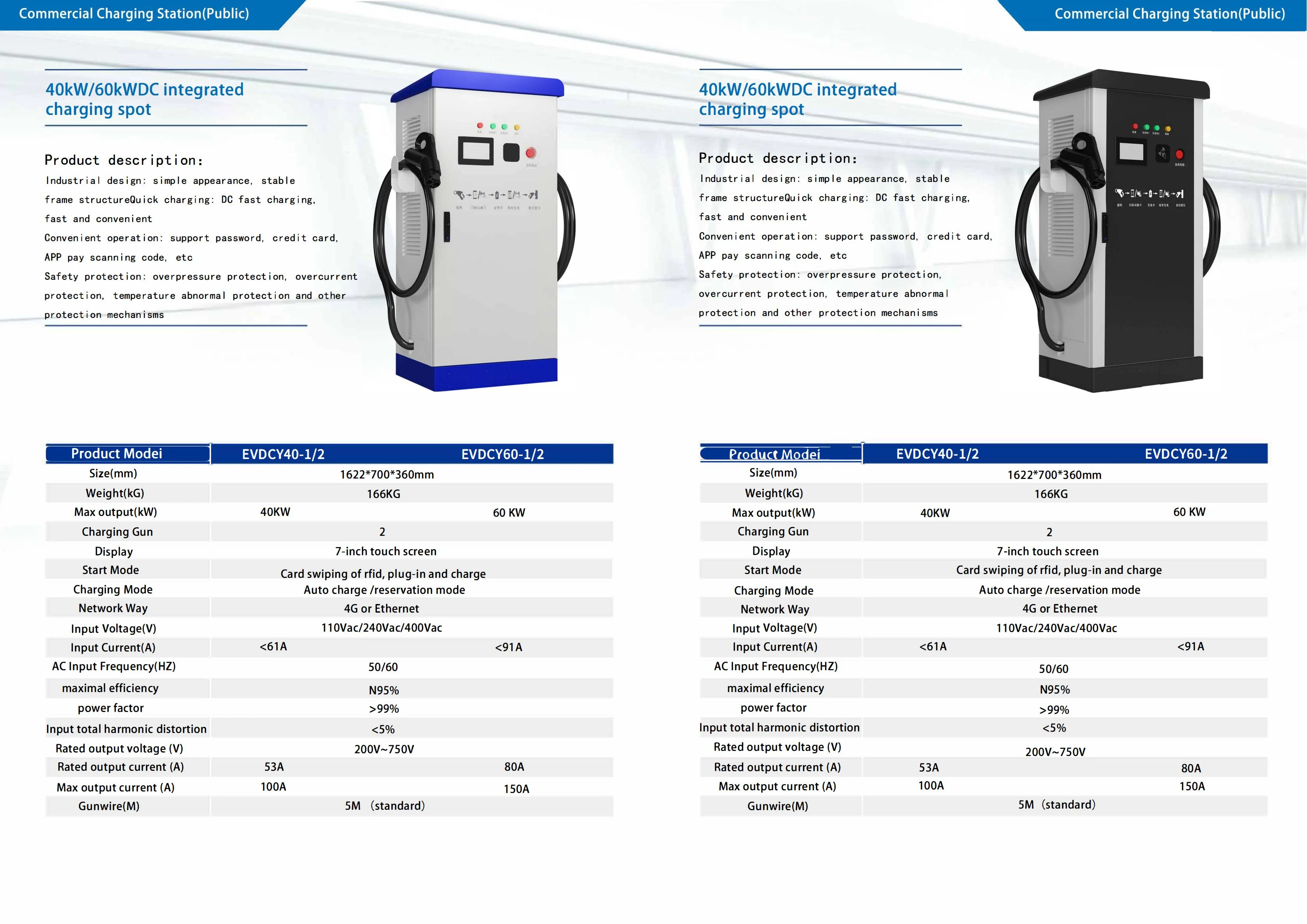 60kW to 240kW Commercial New Energy Vehicle Charging Pile Electric Car ...