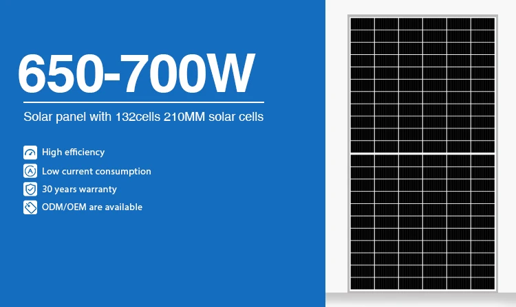 700 Watt Monocrystalline Solar Panels - 132 Cell Efficiency