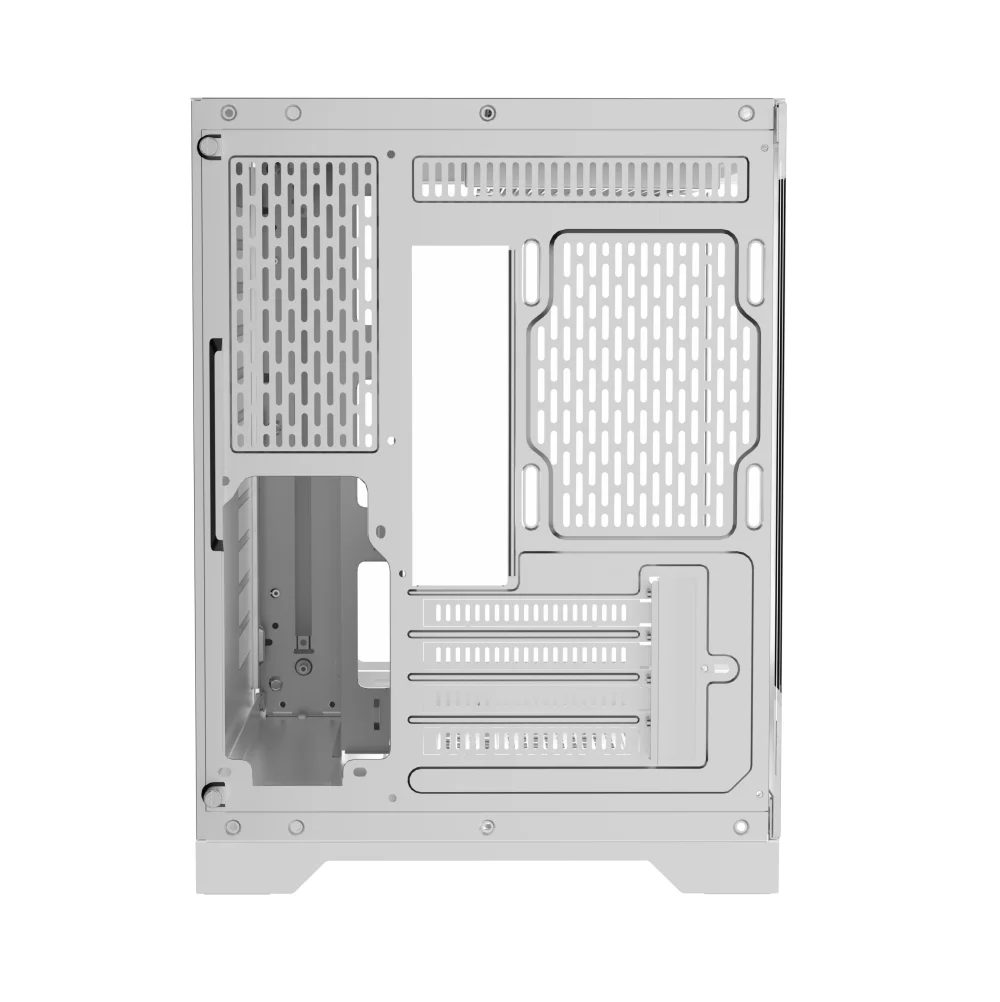 RGB Aluminum PC Gaming Case with Window, Mid Tower, Supports M-ATX/ITX