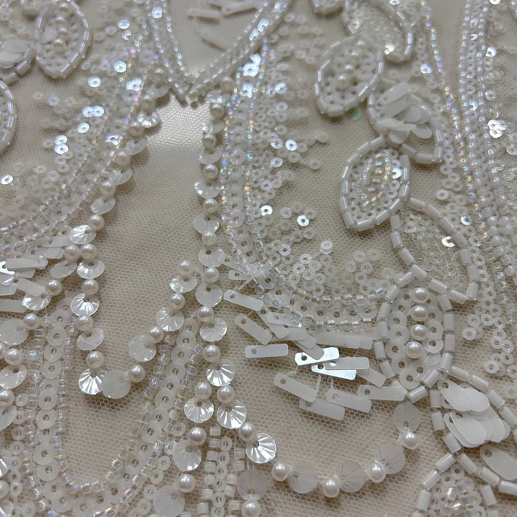 High Quality 100% Polyester Bead Crystal Rhinestone 3d Mesh Sequin ...