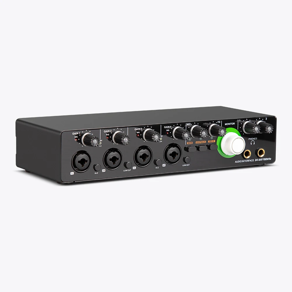 4 Channel Audio Sound Card for Podcast Recording Music Instrument