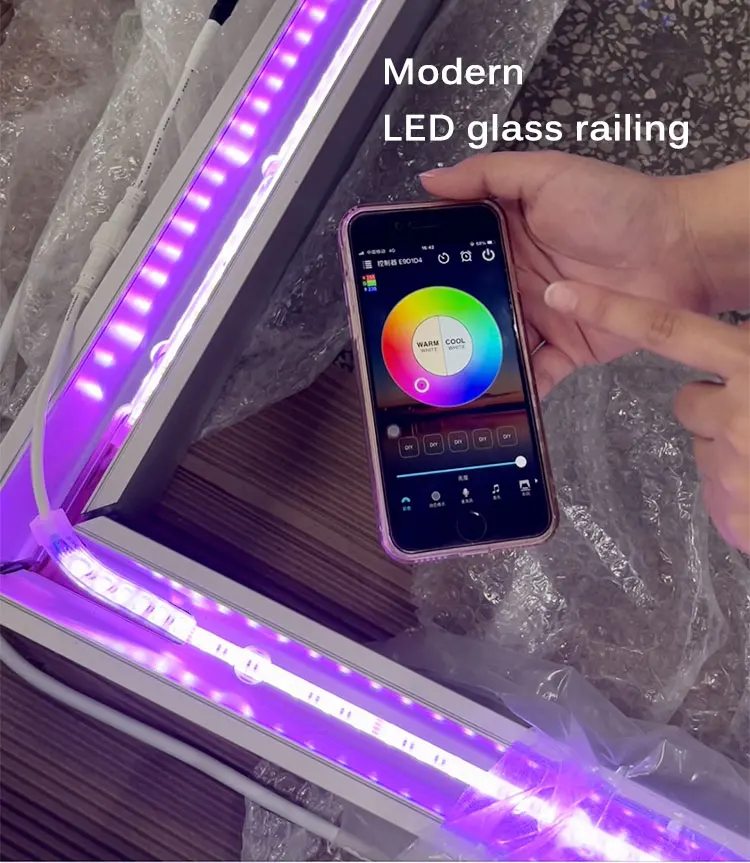 Deck LED Light Glass Railing Handrail Balustrade Solutions