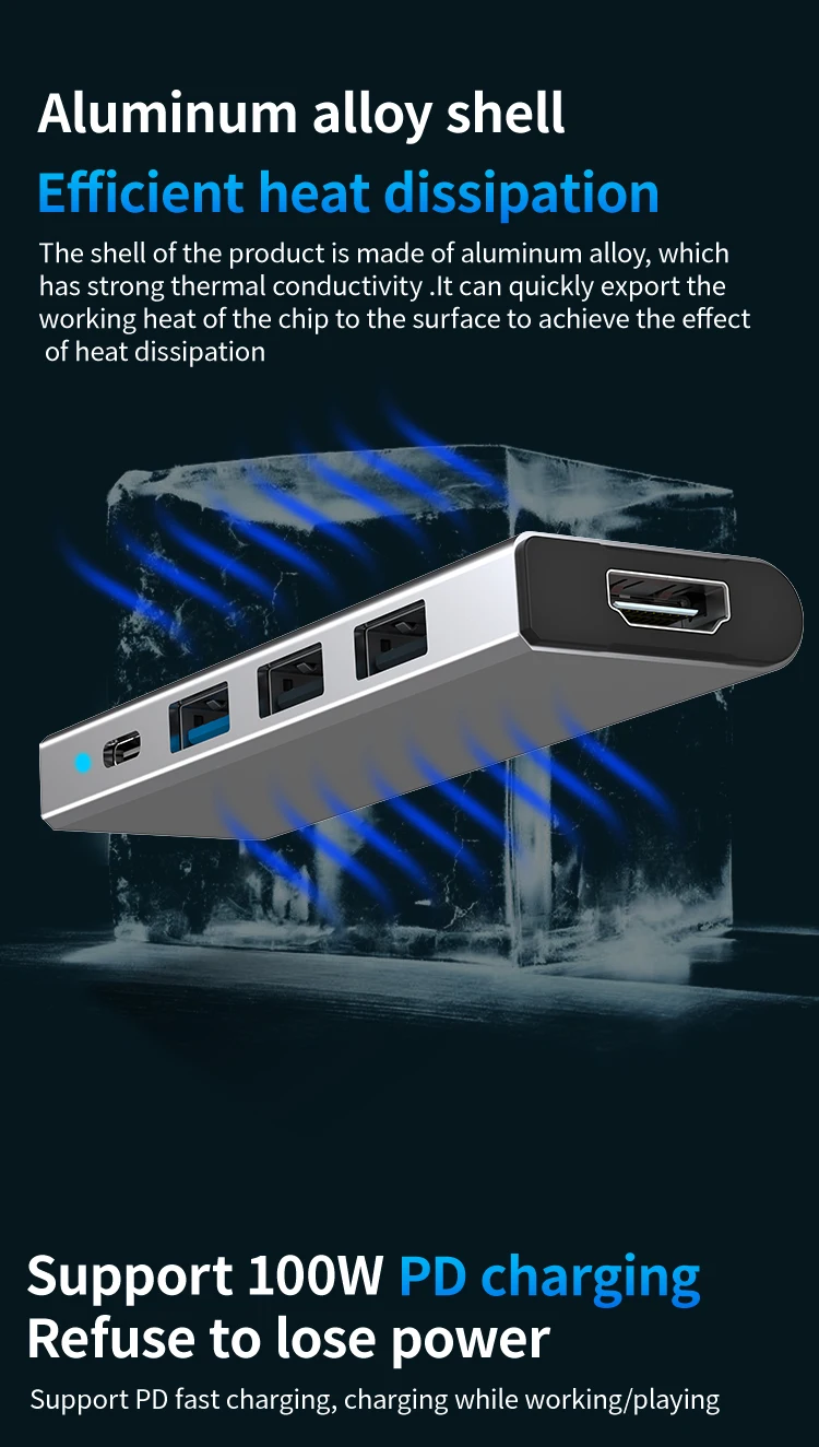 New Series Oem Logo 5 In 1 Support 4k30hz Displaylink Type-c Usb3.0 ...