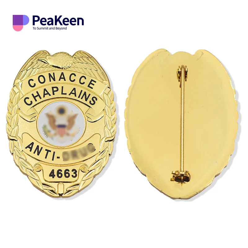 Factory Custom Metal Officer Elite Guard Security Badge With Leather ...