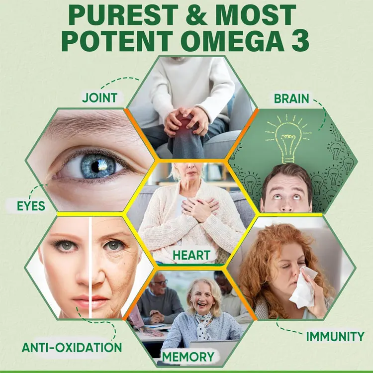 Sugar Free Plant-Based Algal Oil Gummies Algae 2000mg Omega 3 Gummies ...