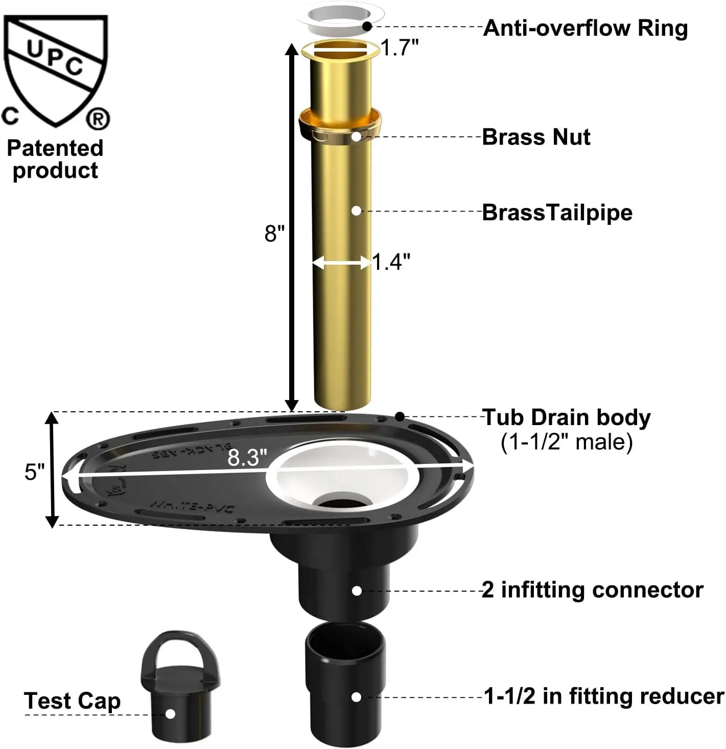 Freestanding Bathtub Drain Rough-In Kit, Bathtub Drain Installation ...
