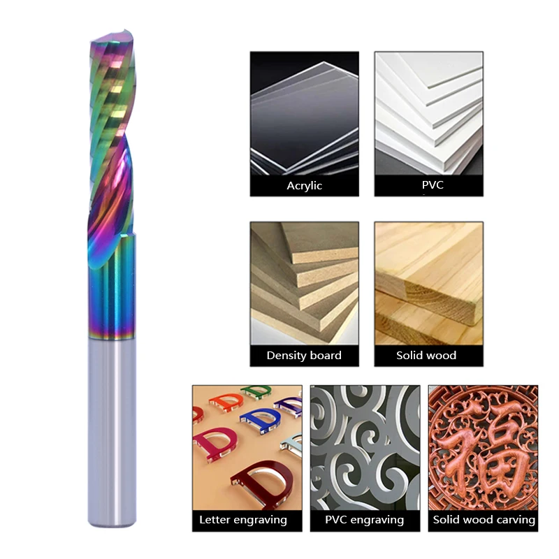 6mm Milling Cutter Engraving Machine Single Blade Flute Drill Bits Cnc ...