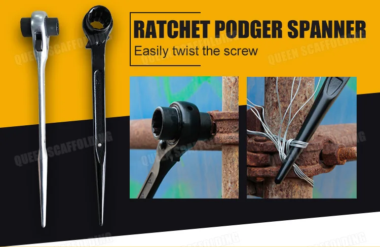 Satin Plating Tapered Spanner Podger Wrench - 3 Year Warranty