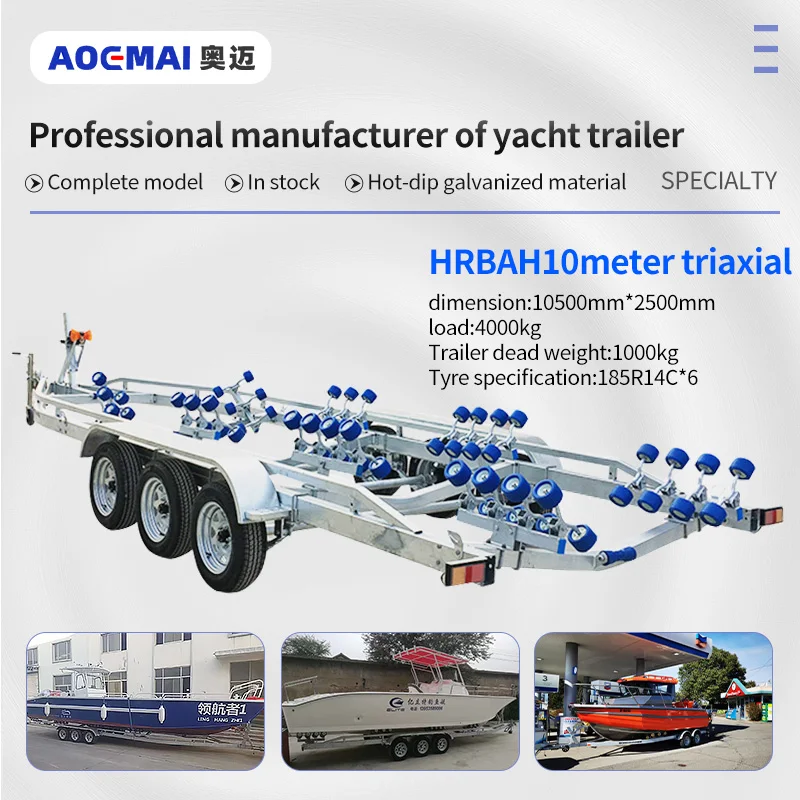 10-meter Three-axle Boat Trailer, Large Boat, Transport Boat, Trailer ...