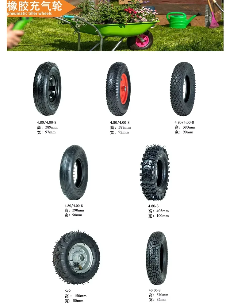 Electric Flatbed Transport Vehicle Wheels 350-8 3.50-8 Pneumatic Rubber ...