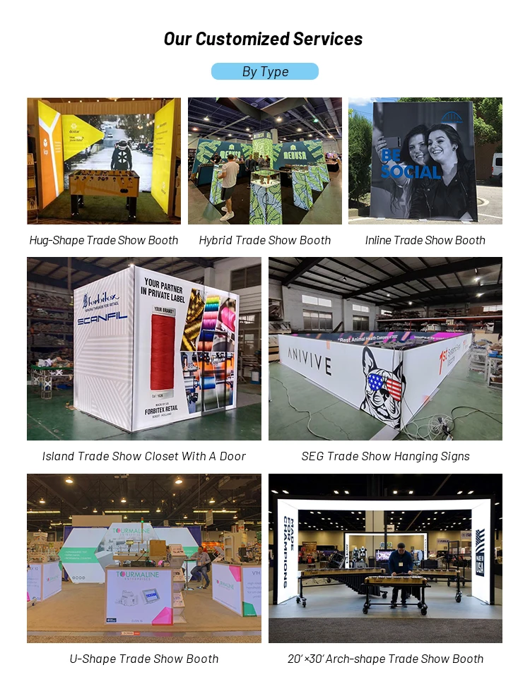 Custom Modular Exhibition Booth Fast Setup Freestanding Double Sided ...