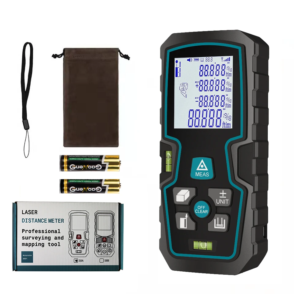 S8a Series Digital Laser Distance Meters Batteries Rangefinder 50m 100m ...