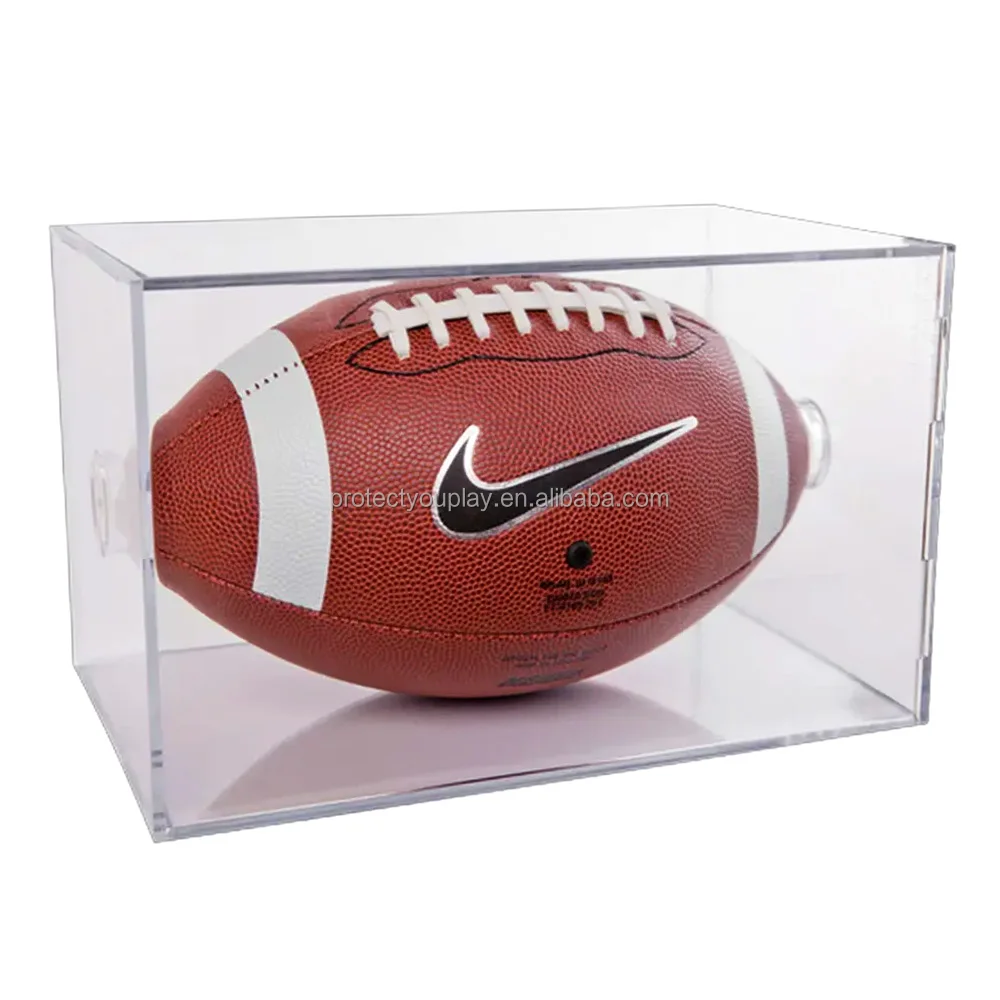 Clear Acrylic Football Display Case - Uv Protection (99%) For Display ...