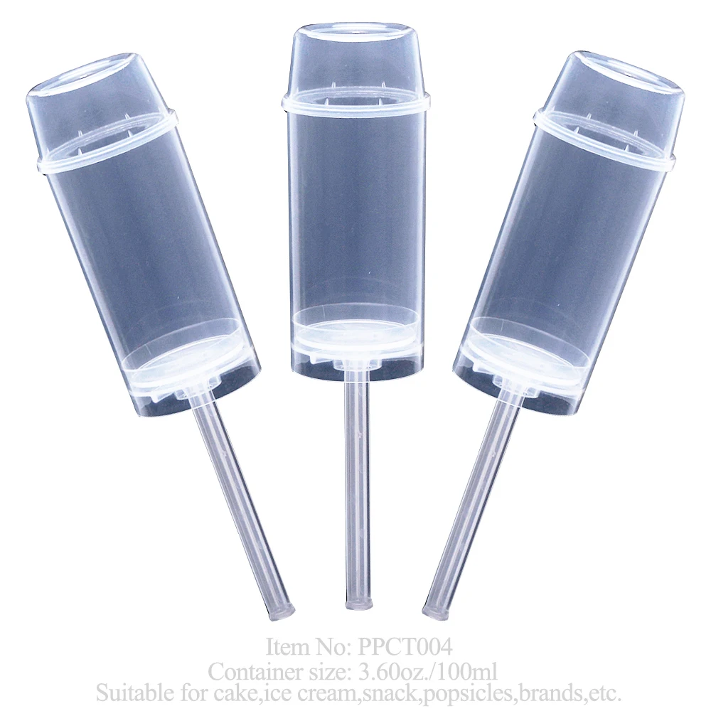 Ppct004 Cake Push Pop Container 106ml/3.60oz With High Lid Clear Ice ...