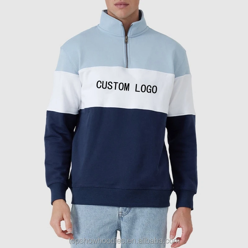 Custom 100% Cotton Pullover Jumper - Quarter Zip Sweatshirt
