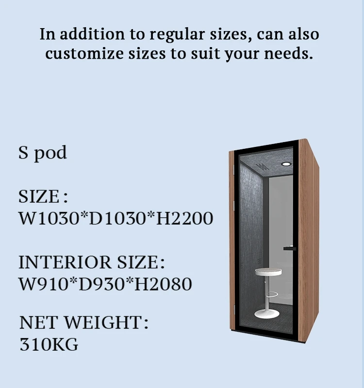Meeting Soundproof Office Pod Booth Noise Isolation Cabin Silent ...