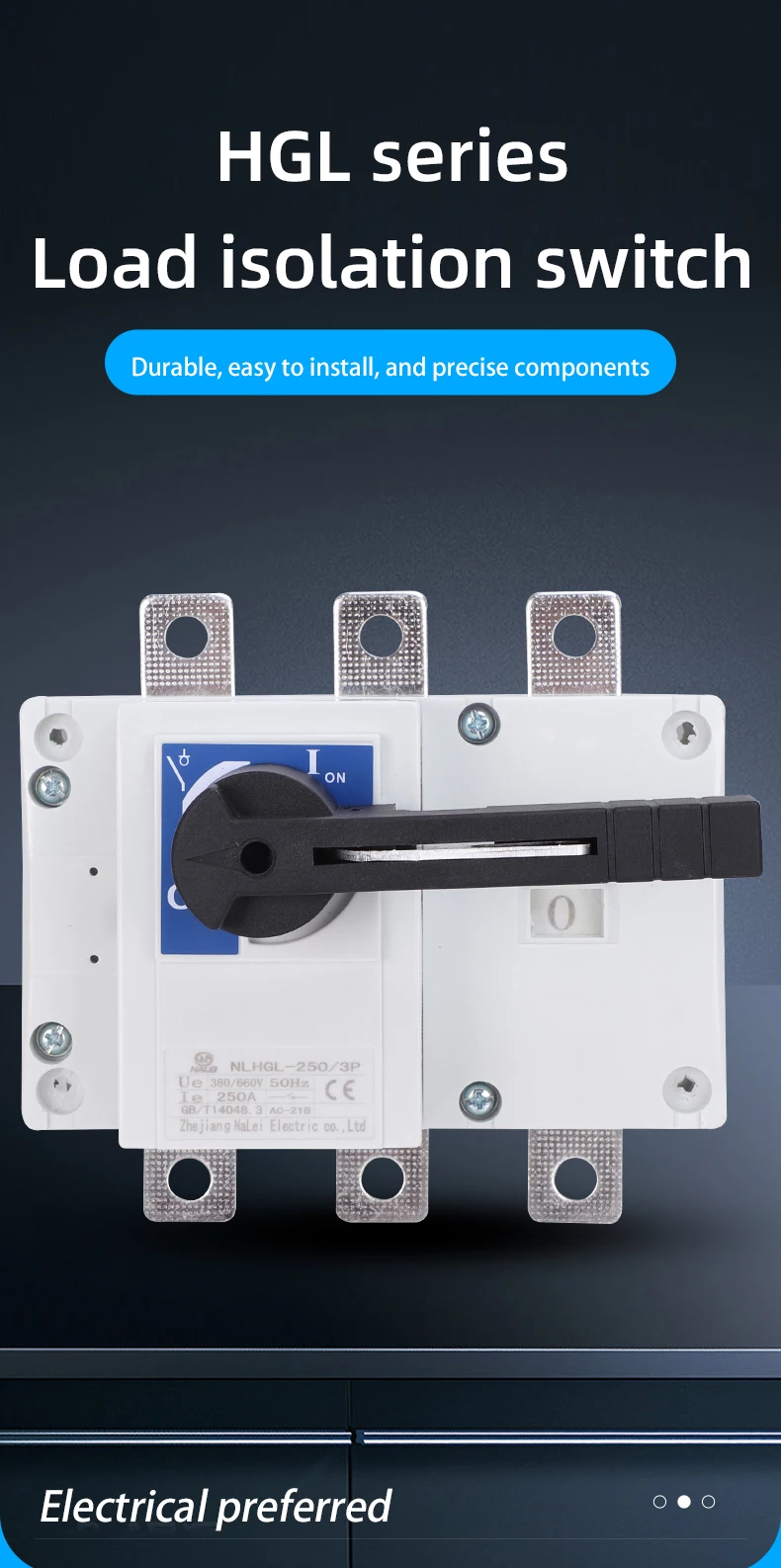 HGL Load Isolation Switch Three-phase Four Wire 3P4P250A Manual ...