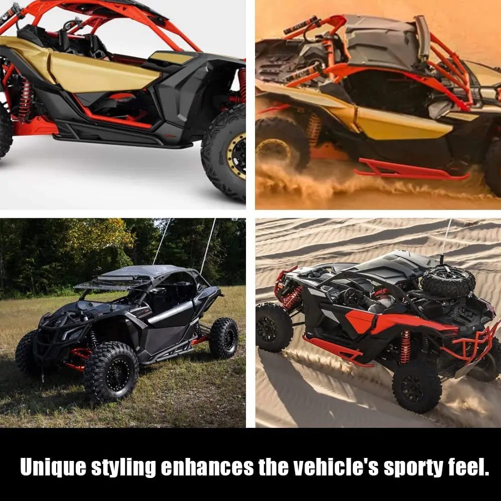Utv Rock Sliders Red Side Nerf Bars Fit For Can-am Maverick X3/turbo/r ...