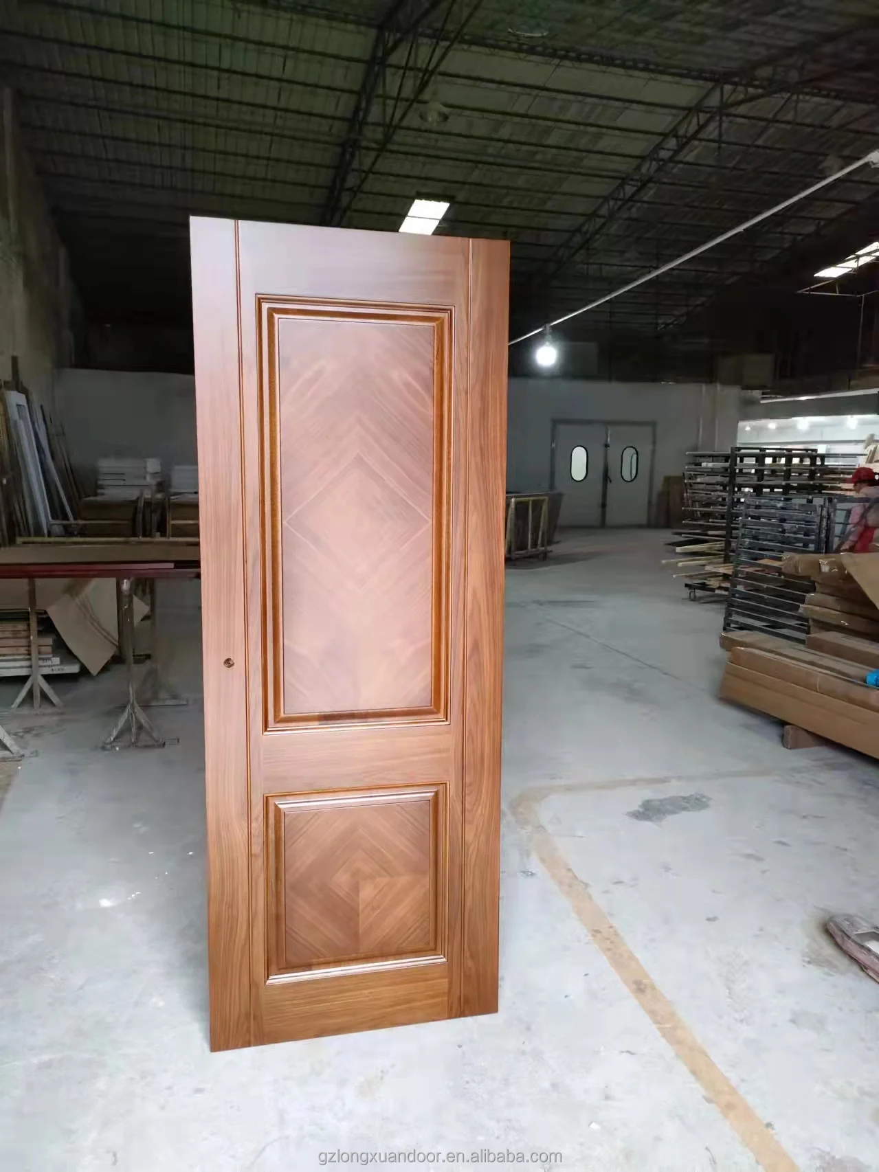 Luxury Solid Wood Oak & Mahogany Double Main Door with Glass - Elegant ...
