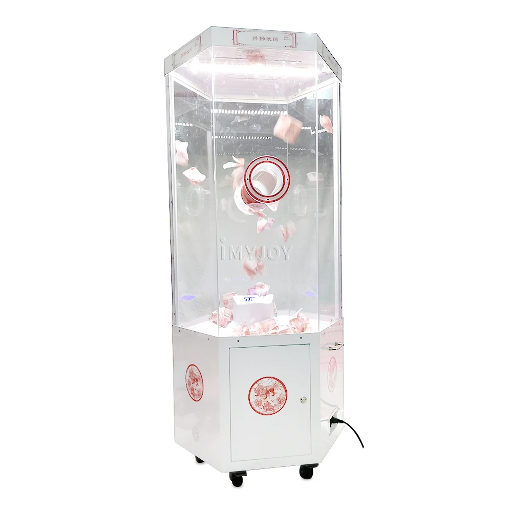 Coin Operated Control Cash Cube Grab Money Blower Machine