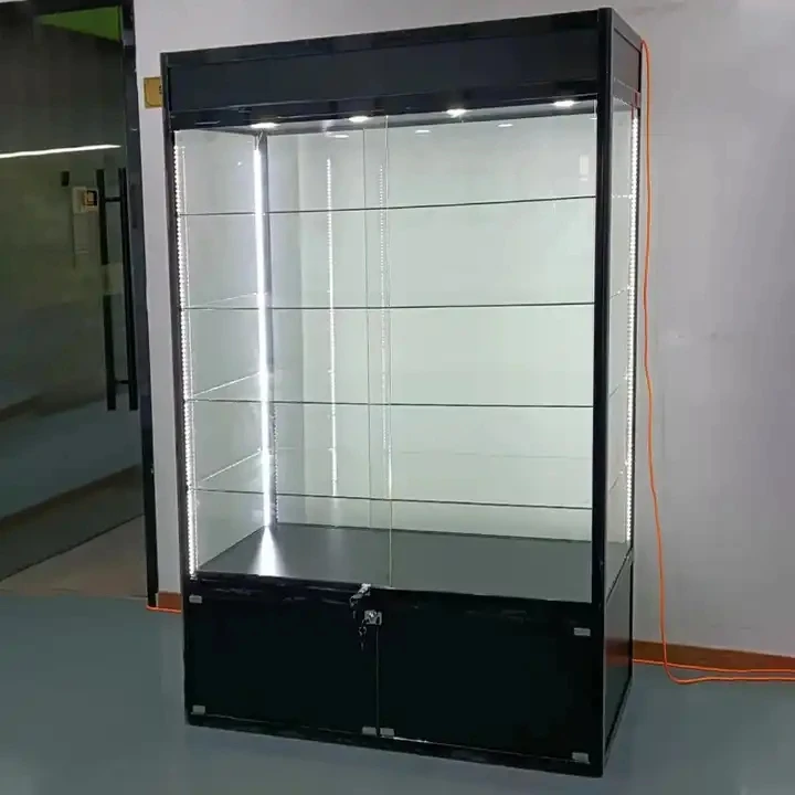 Multi-layered Glass Showcase Lockable Full Vision clear Smoke Shop ...