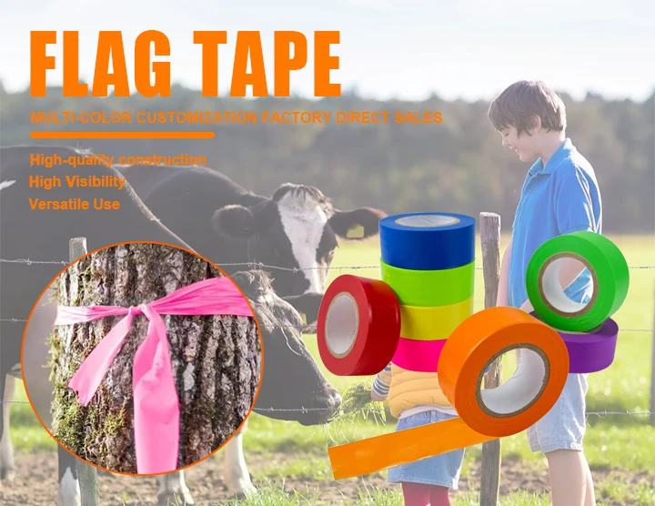 EONBON Fluorescent Flagging Tape,Non-Adhesive Plastic Ribbon Neon Flagging Tapes Surveying ...