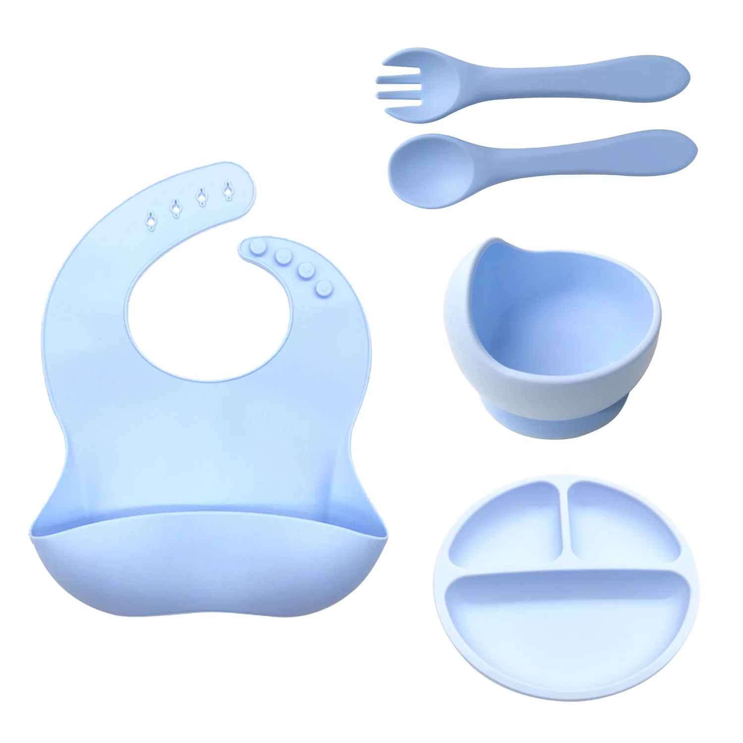 Children Dinnerware Baby Silicone Feeding Set Kids Tableware Suction ...