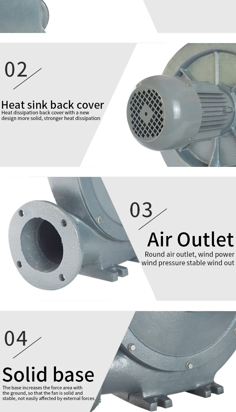 Low Noise Centrifugal Stove Blower High Air Volume Aluminum 750w Shell ...