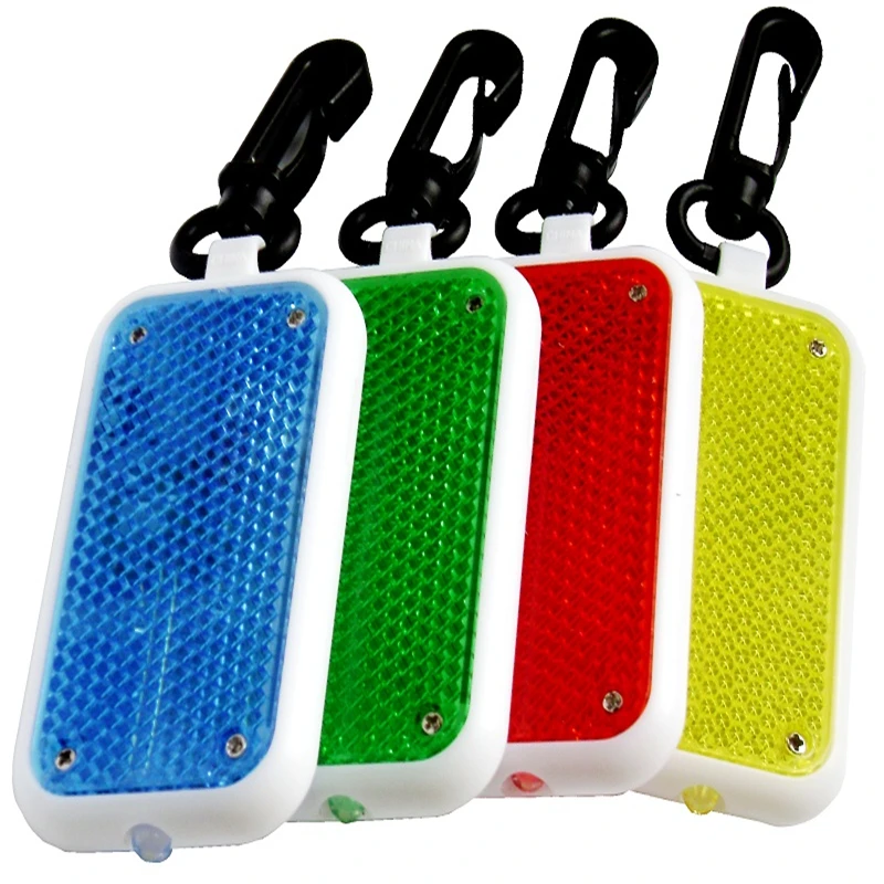 Custom Plastic Led Reflector Warning Light Safety Reflective Keychain ...