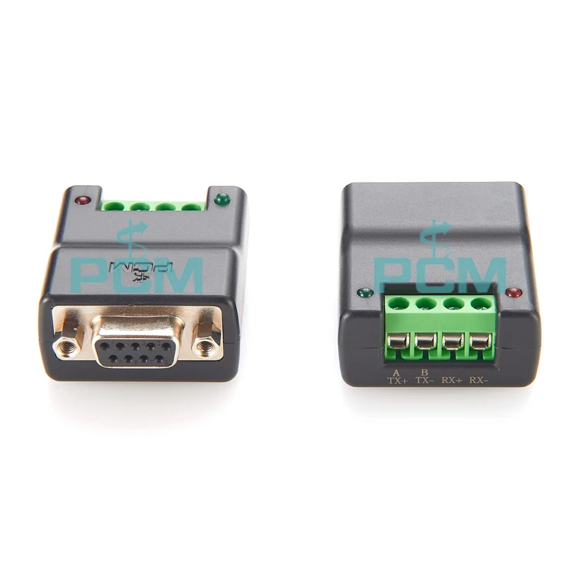 Rs232 To Rs485 Converter Db9 Female To 4 Pin Terminal Block Serial Adapter With Led Indication ...