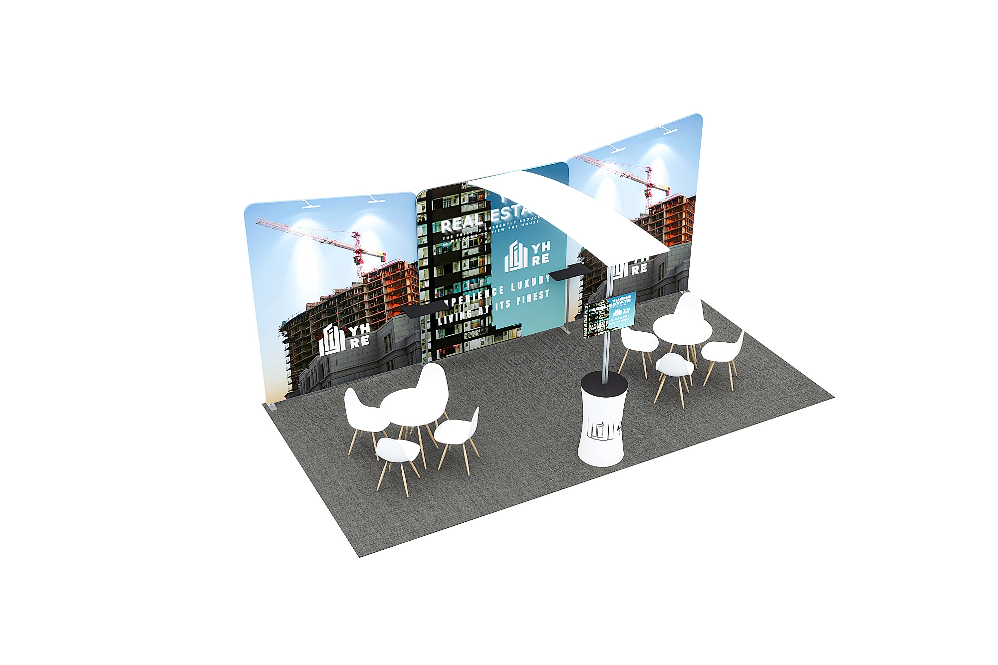 Tool-Free Folding Quick Setup Portable Trade Show Exhibit Booth 10x20 ...