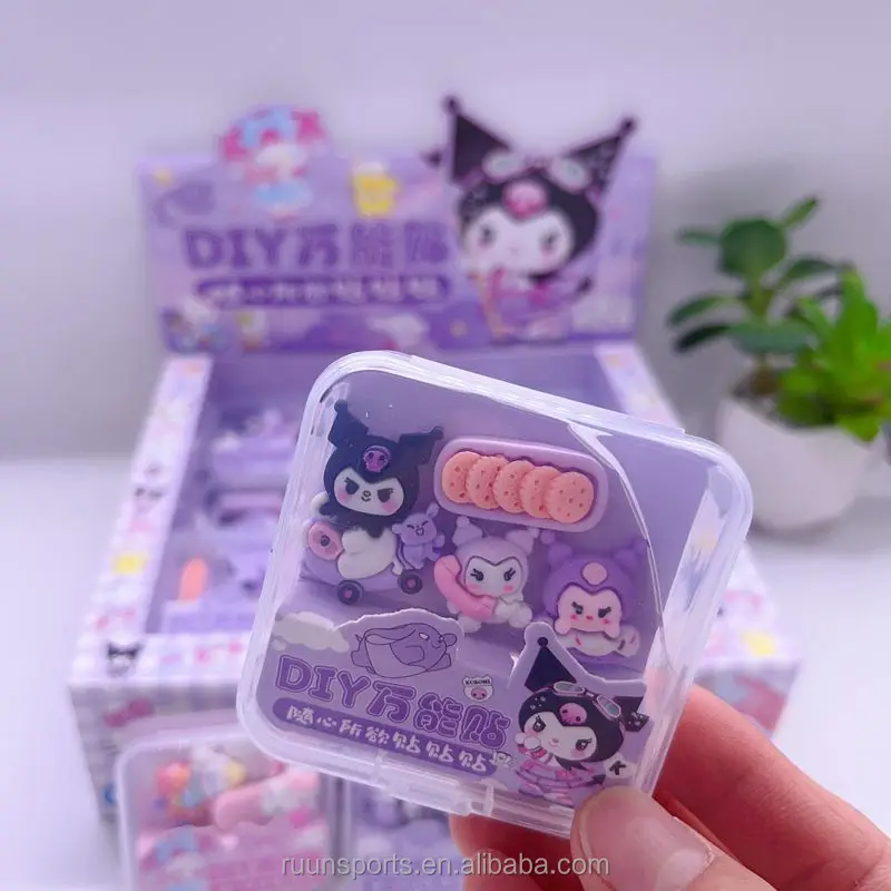 Sanrio Sticker Rubber Creative Diy Cartoon Paste Kuromi Sticker Cute ...
