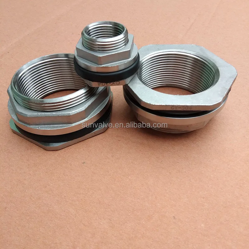 Stainless Steel Tank Fitting 1/2'' NPT BSP Female Bulkhead Connector ...