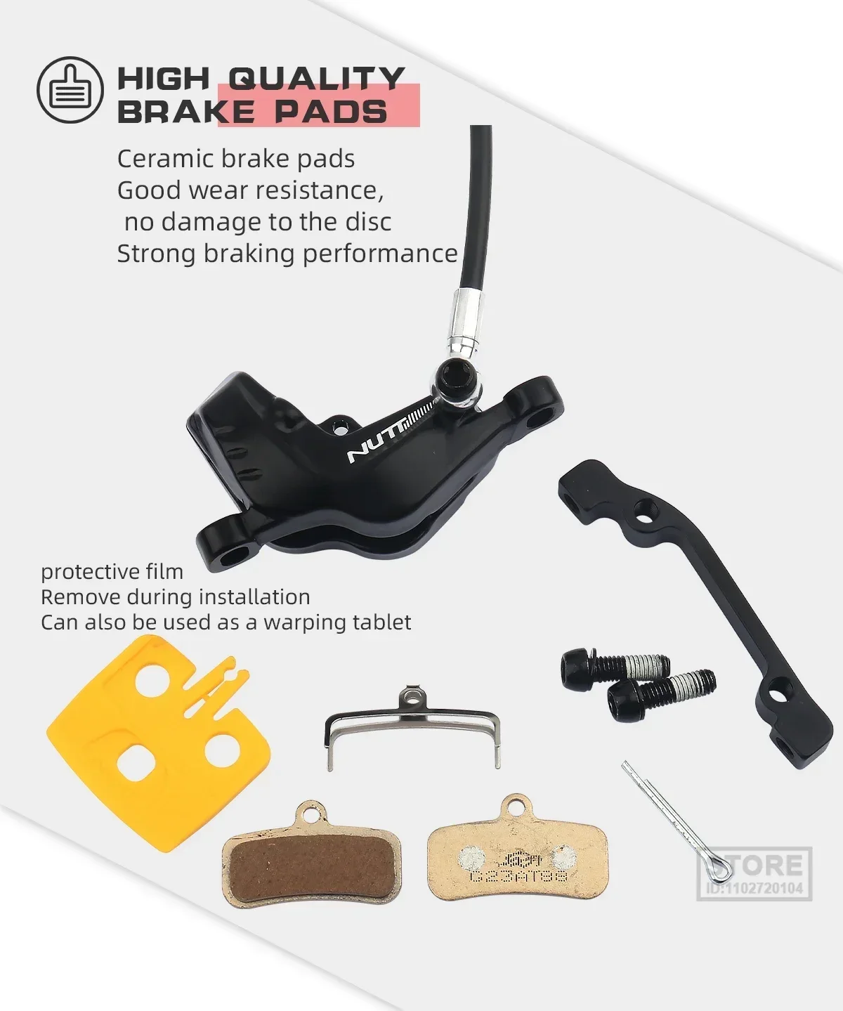 Nutt 4 Piston Hydraulic Disc Brake for Electric Scooters - Black ...