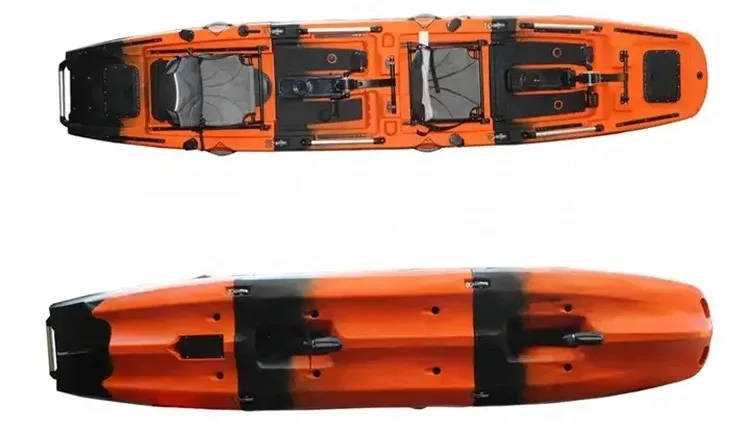 3 Segments 14ft Foot Control Pedal Fish Kayak 2 Seaters Plastic Boat ...