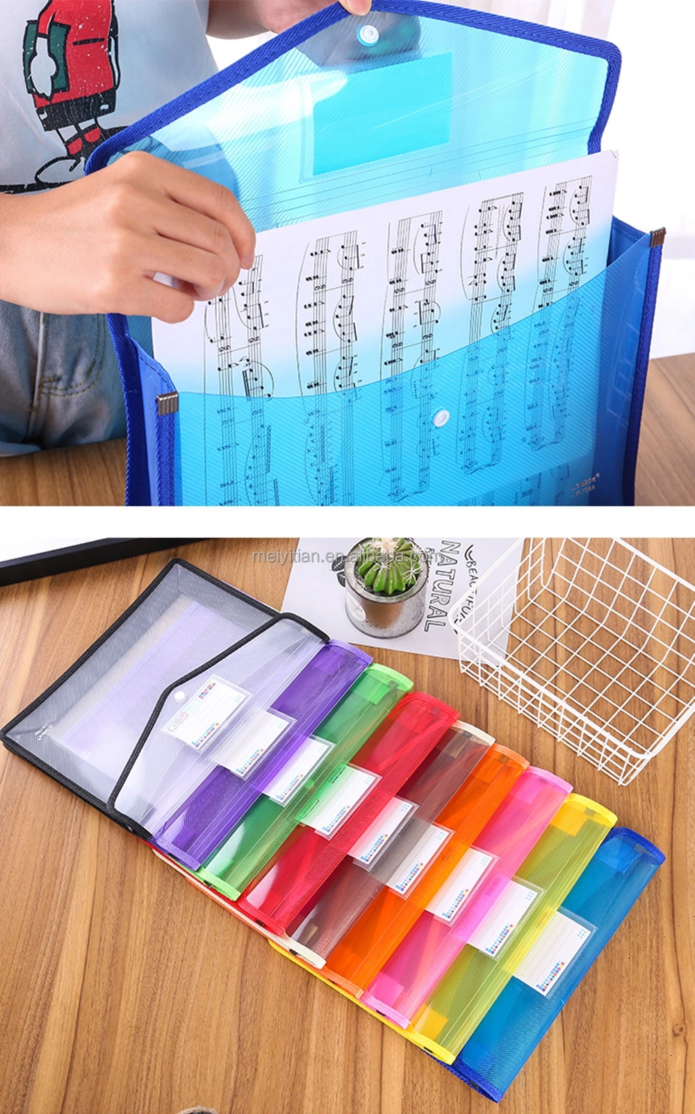 Colorful Expanding File Folders A3 A4 A5 FC - Plastic Organizers with ...
