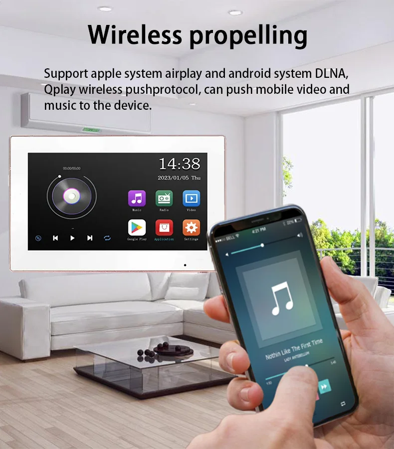 7 "in Wall Wifi Smart Amplifier Touch Screen Wall Amplifier Supports ...