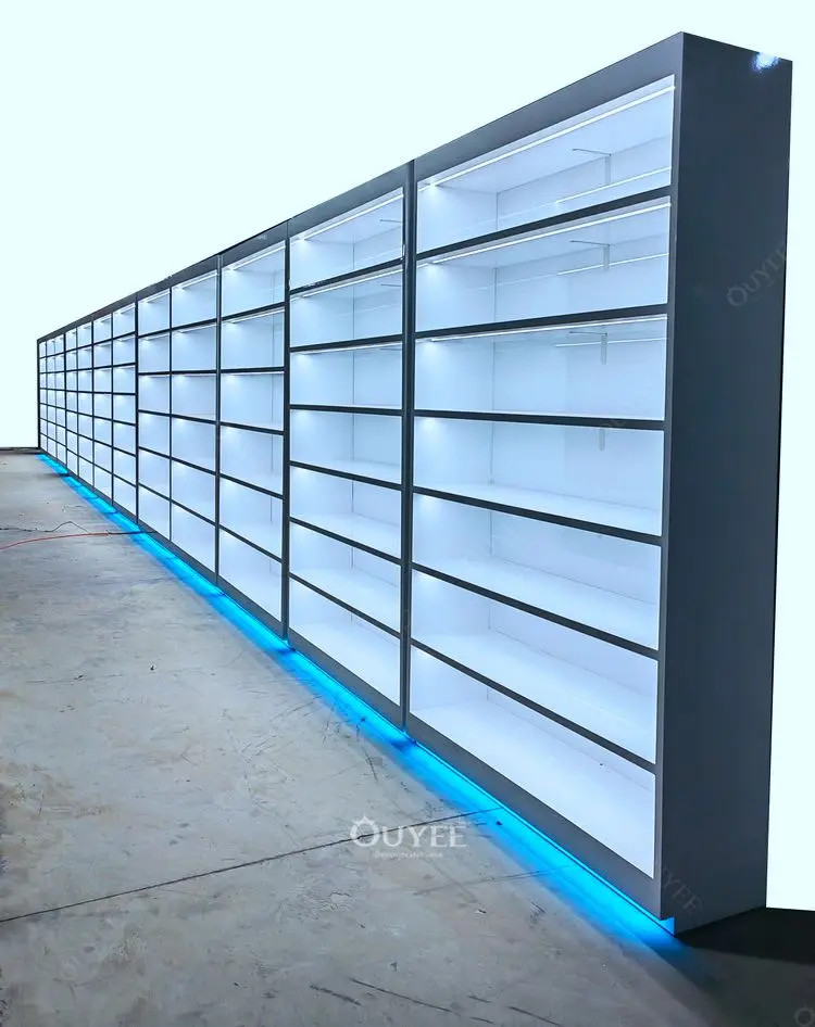 Shop Design Smoke Shop Showcase Display Counter Large Glass Display ...