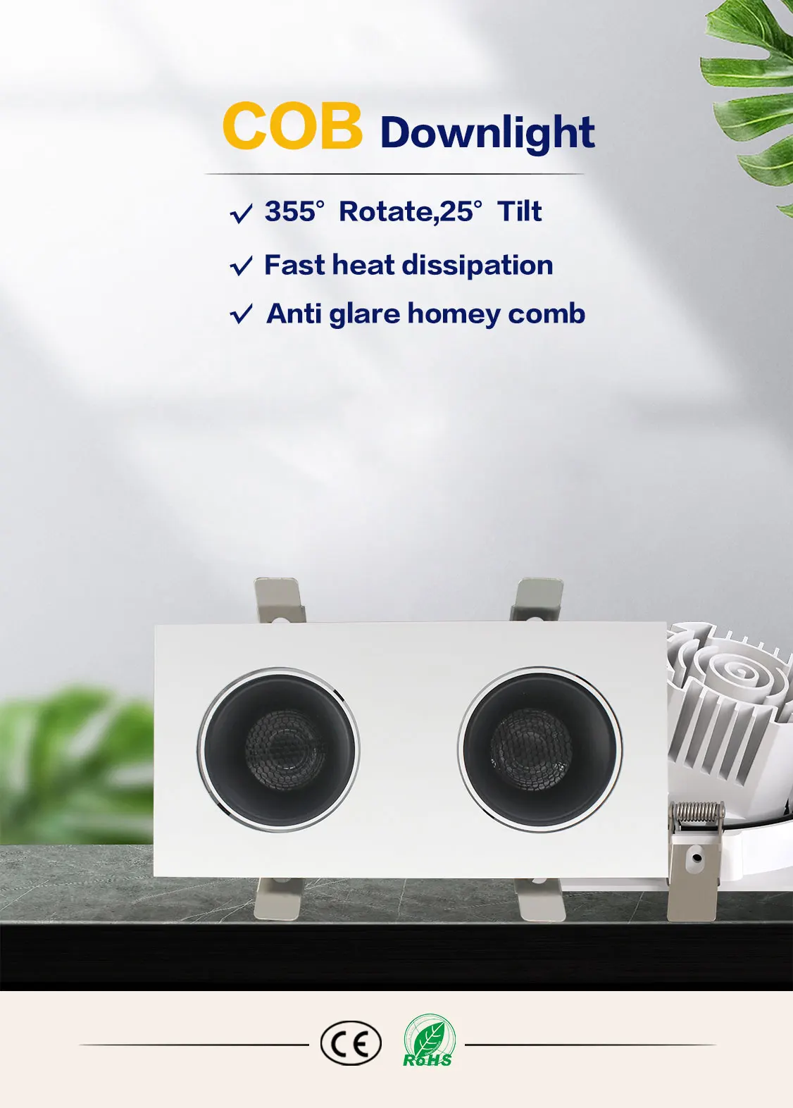 Beautiful Design Downlight Led 25w Indoor Home Lighting Square Recessed ...