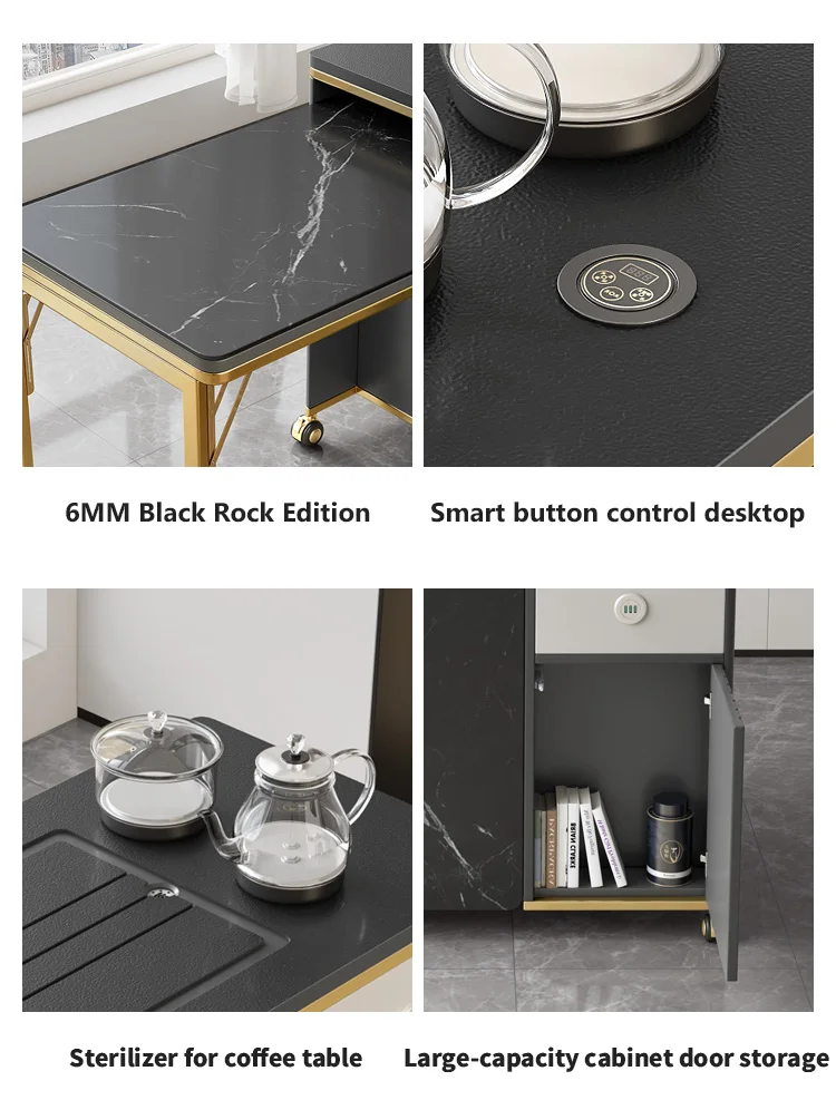 Living Room Smart Button Control Desktop Foldable Tea Table Coffee ...