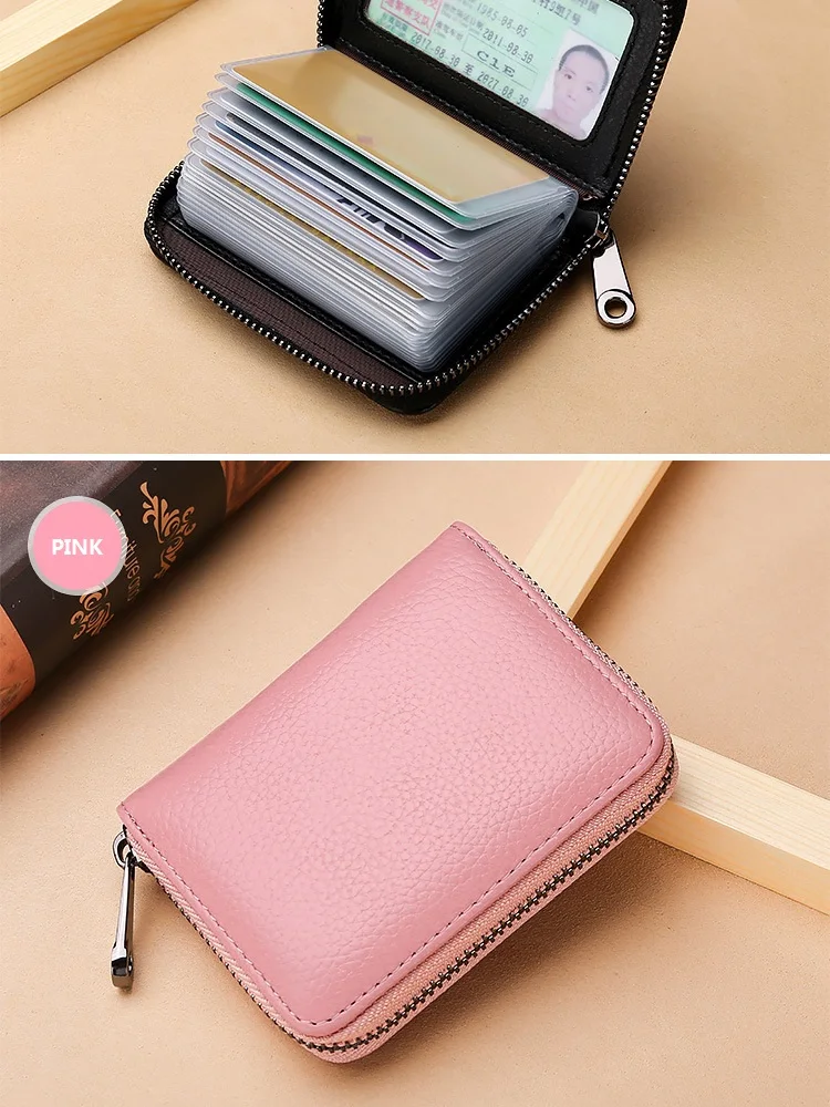 Tarjetero Cuero Negro Portatarjetas 20 Tarjetas Billetera Hombre RFID ...