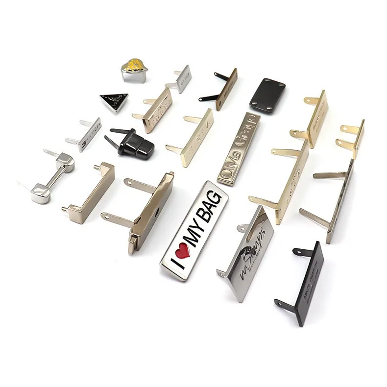 Custom Metal Gold Alphabet Letters Metal Logo Tags Trademark Bag Tags ...