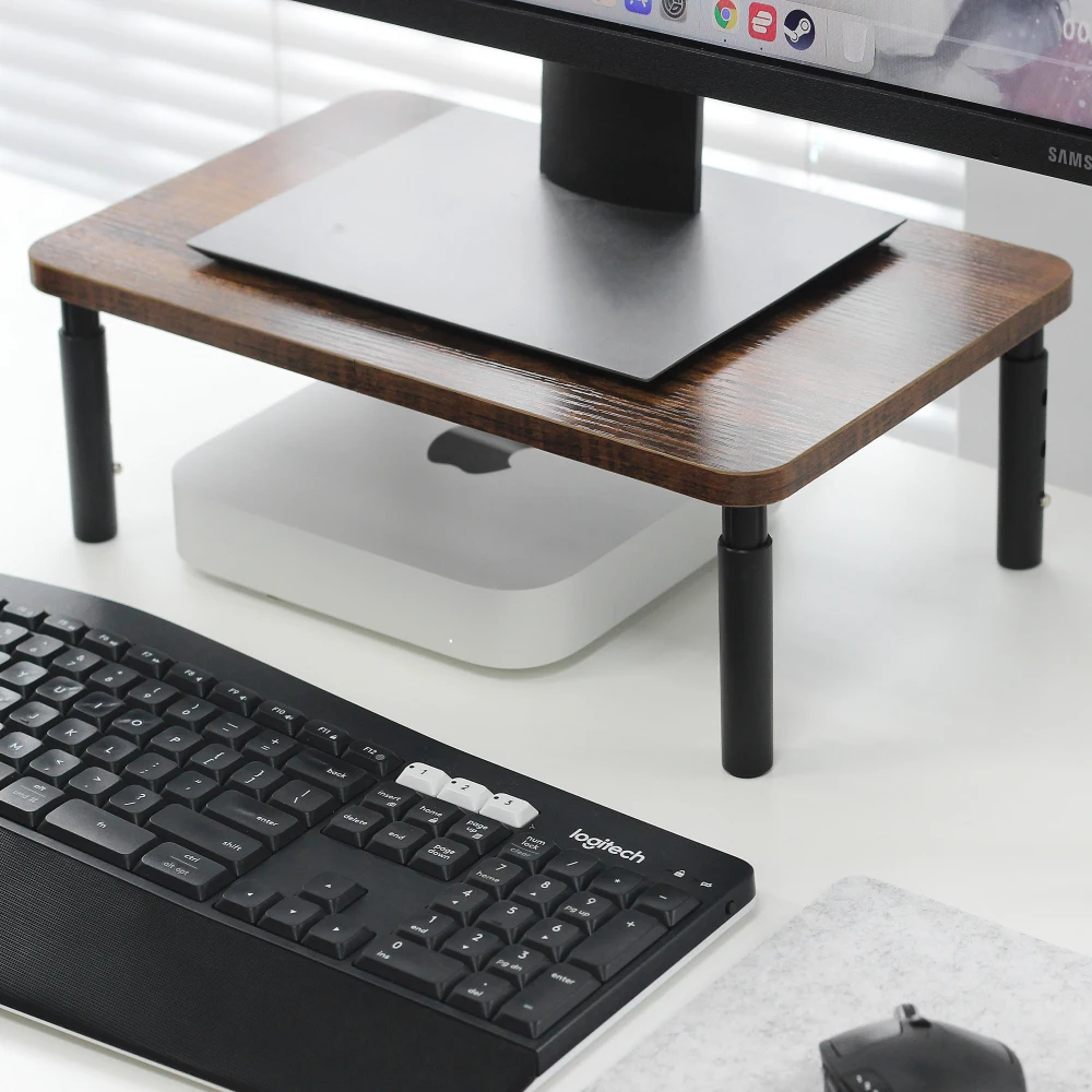 Mg Updated Wood Dual Computer Monitor Riser Desktop Screen Laptop ...