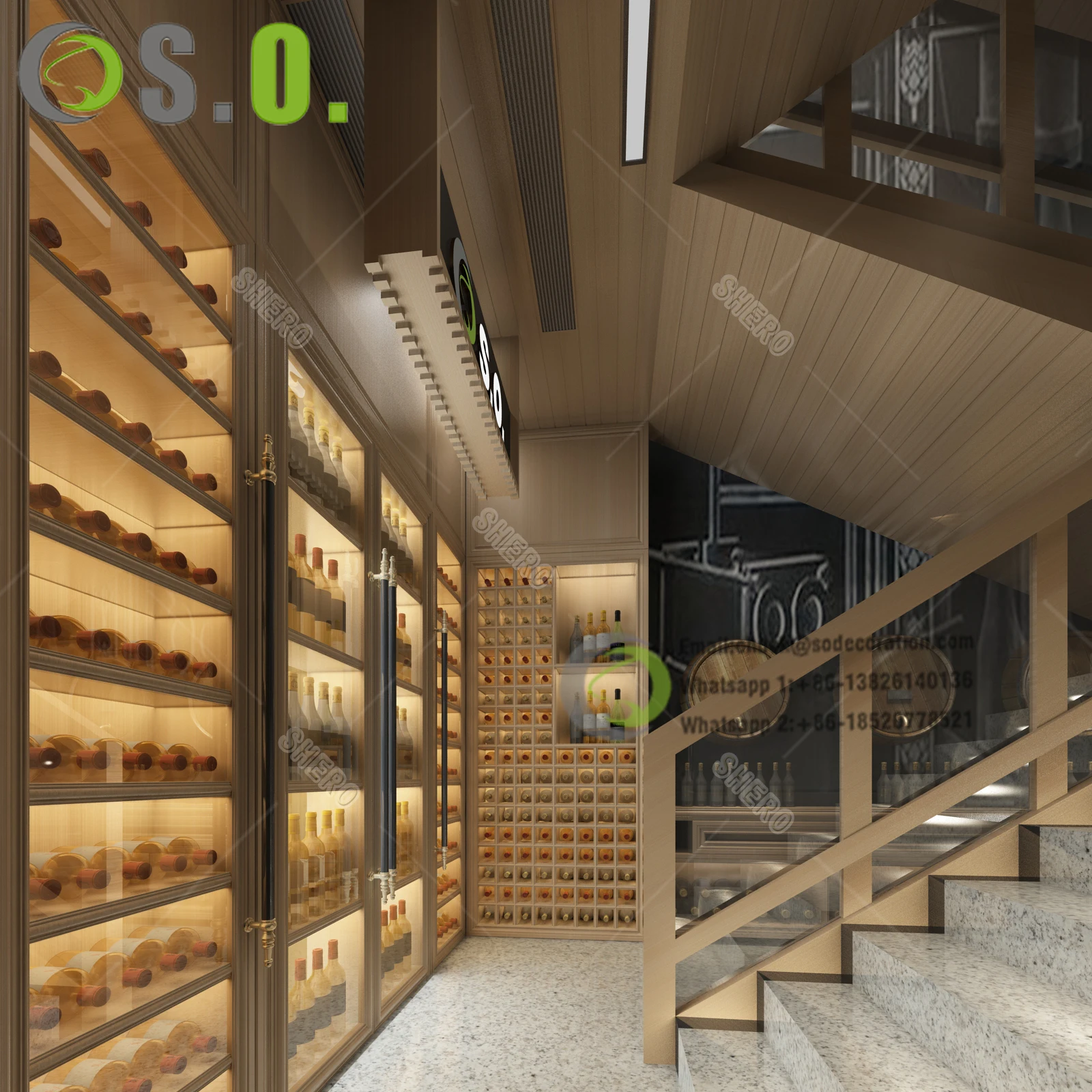 Modern Commercial Wine Display Rack Wooden Wine Display Cabinet ...