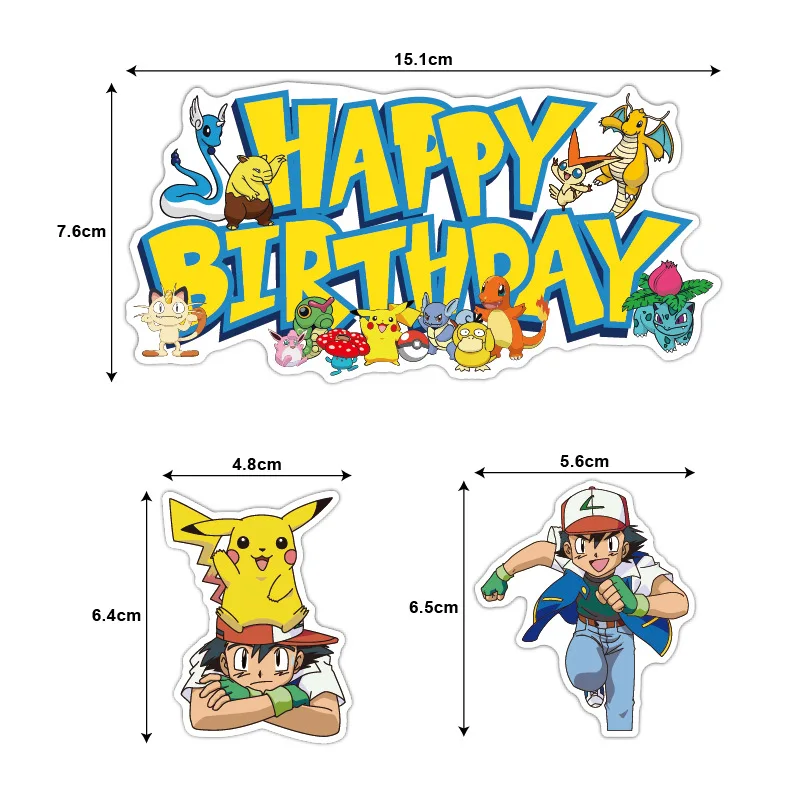Cartoon Character Cake Topper Set for Boys' Birthday