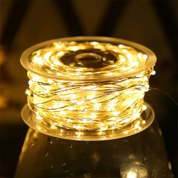 Diy 1000led Copper Wire 100m Led Fairy Light 8modes Warm White Copper ...